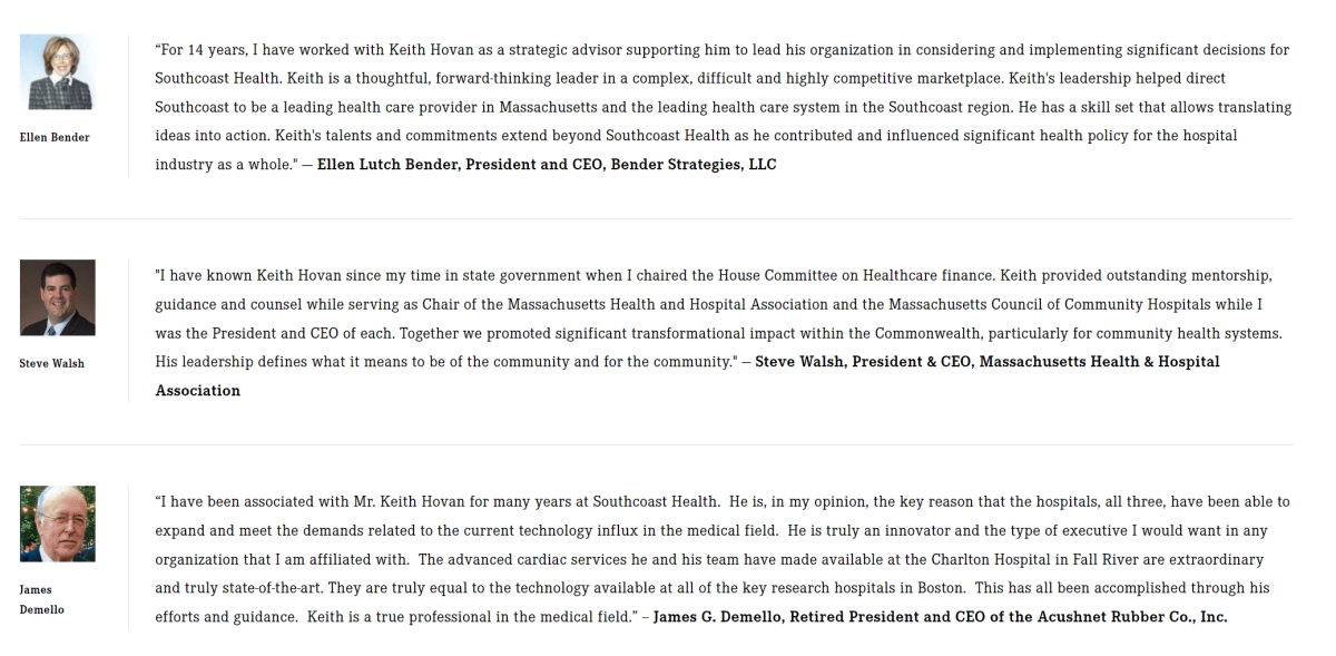 Former Southcoast Health President Keith Hovan returns — with a new ...